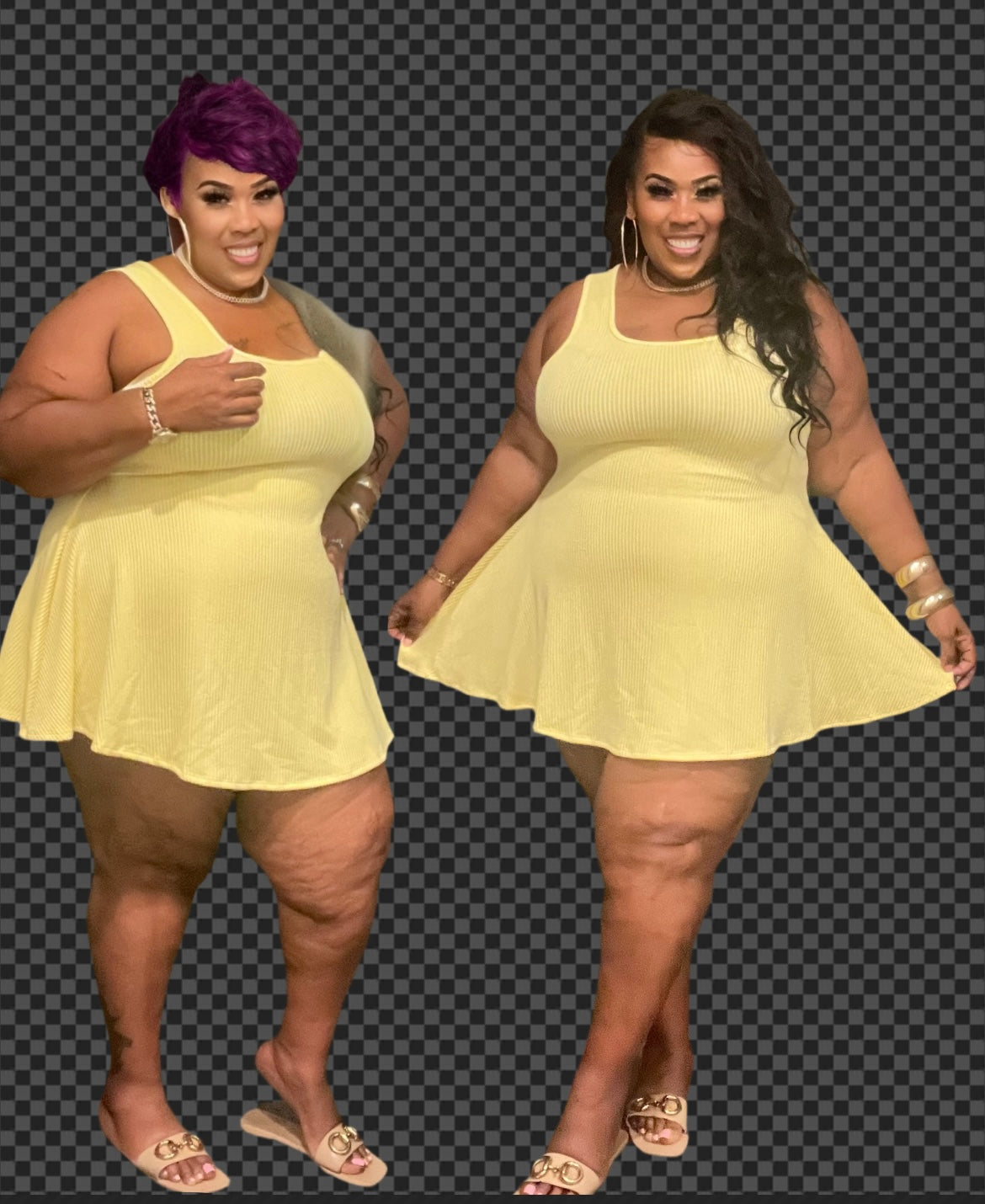 PLUS SIZE RIBBED FLARE MINI DRESS – flyfatchick