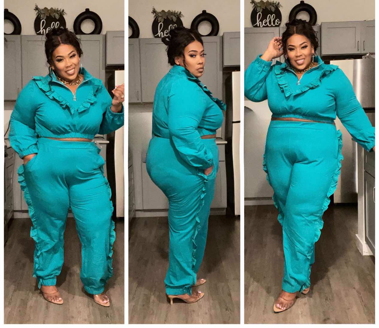 PLUS SIZE RUFFLE 2-PIECE JOGGER SET – flyfatchick