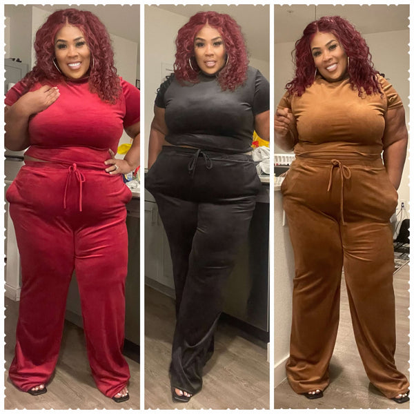 PLUS SIZE VELOUR 2-PIECE SET-BX2 – flyfatchick